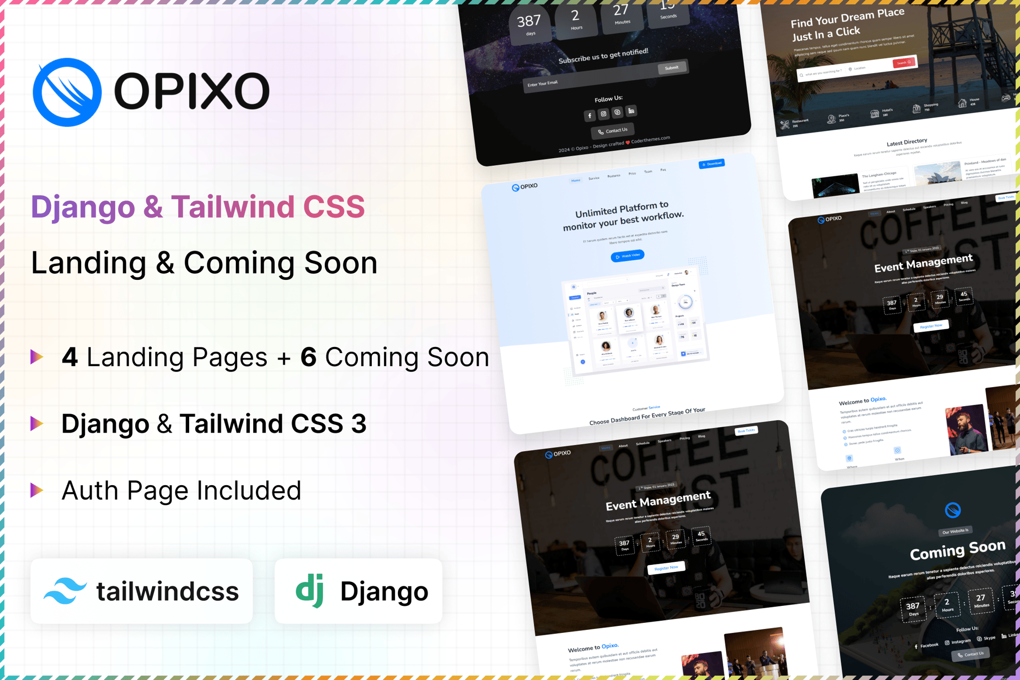 Opixo - Django Landing & Coming Soon Template