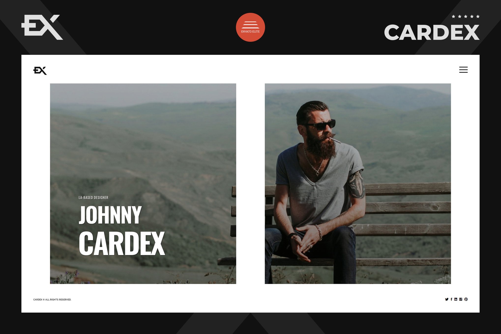 Cardex - One Page Portfolio Template