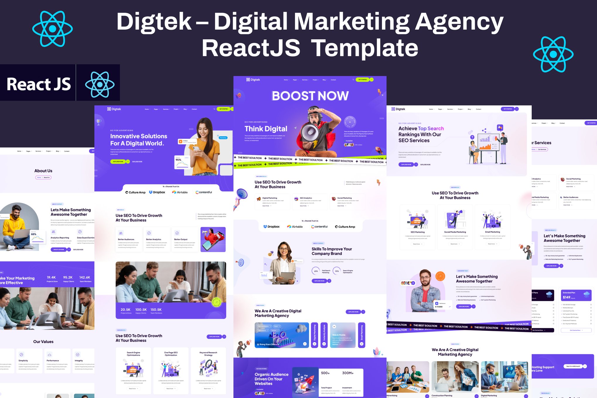 Digtek - Digital Marketing Agency ReactJs Template