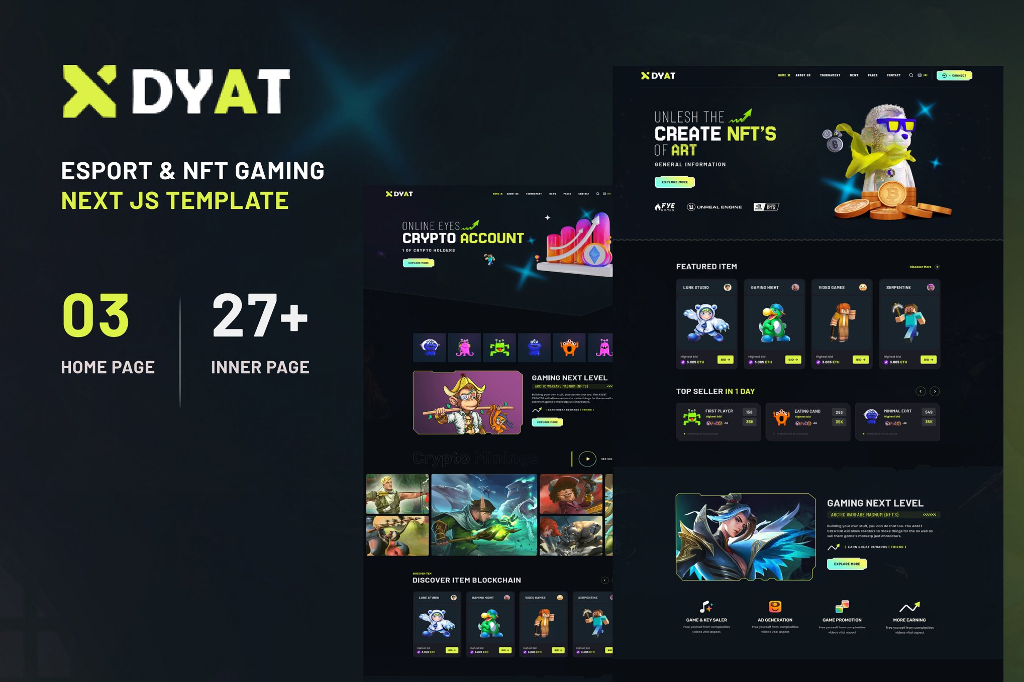 DYAT - eSports and Gaming NFT Next Js Template