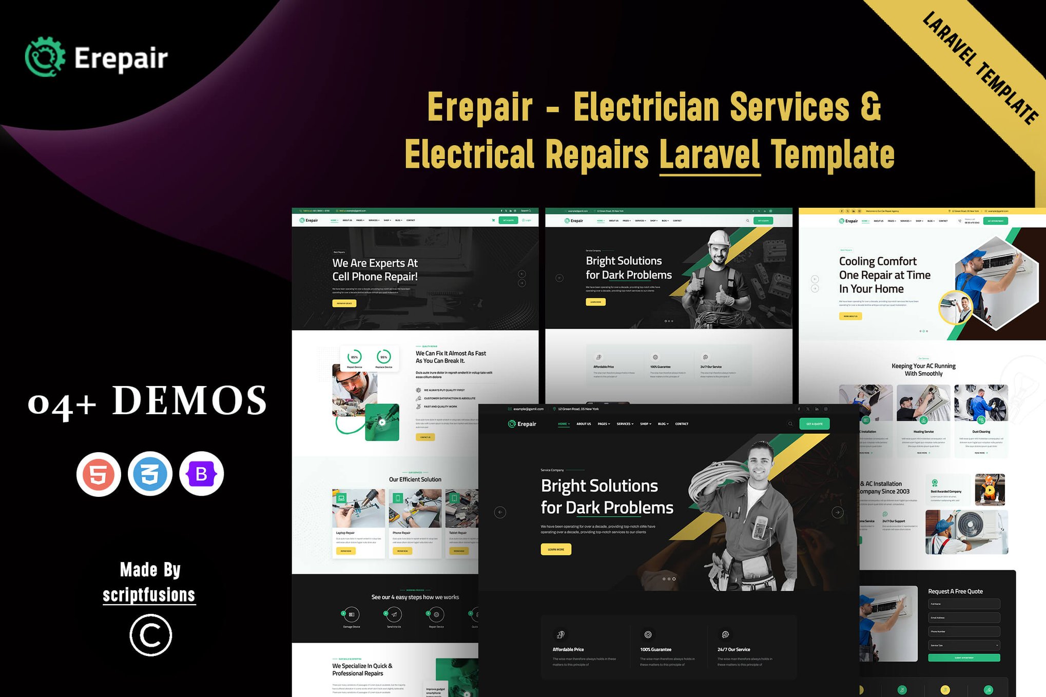 Erepair - Electrician Services Laravel Template