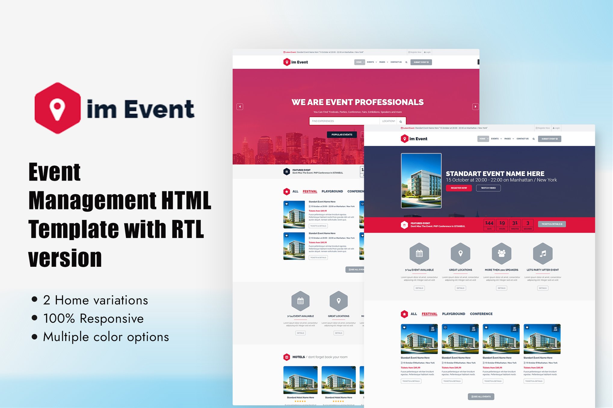 Event Management HTML Template with RTL version