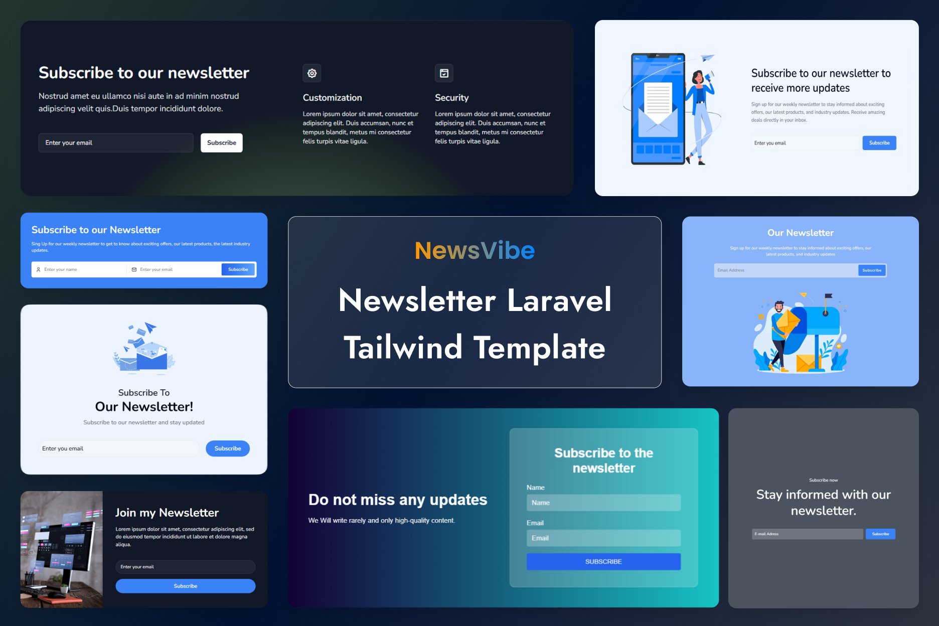 NewsVibe - Laravel Newsletter TailwindCSS Template