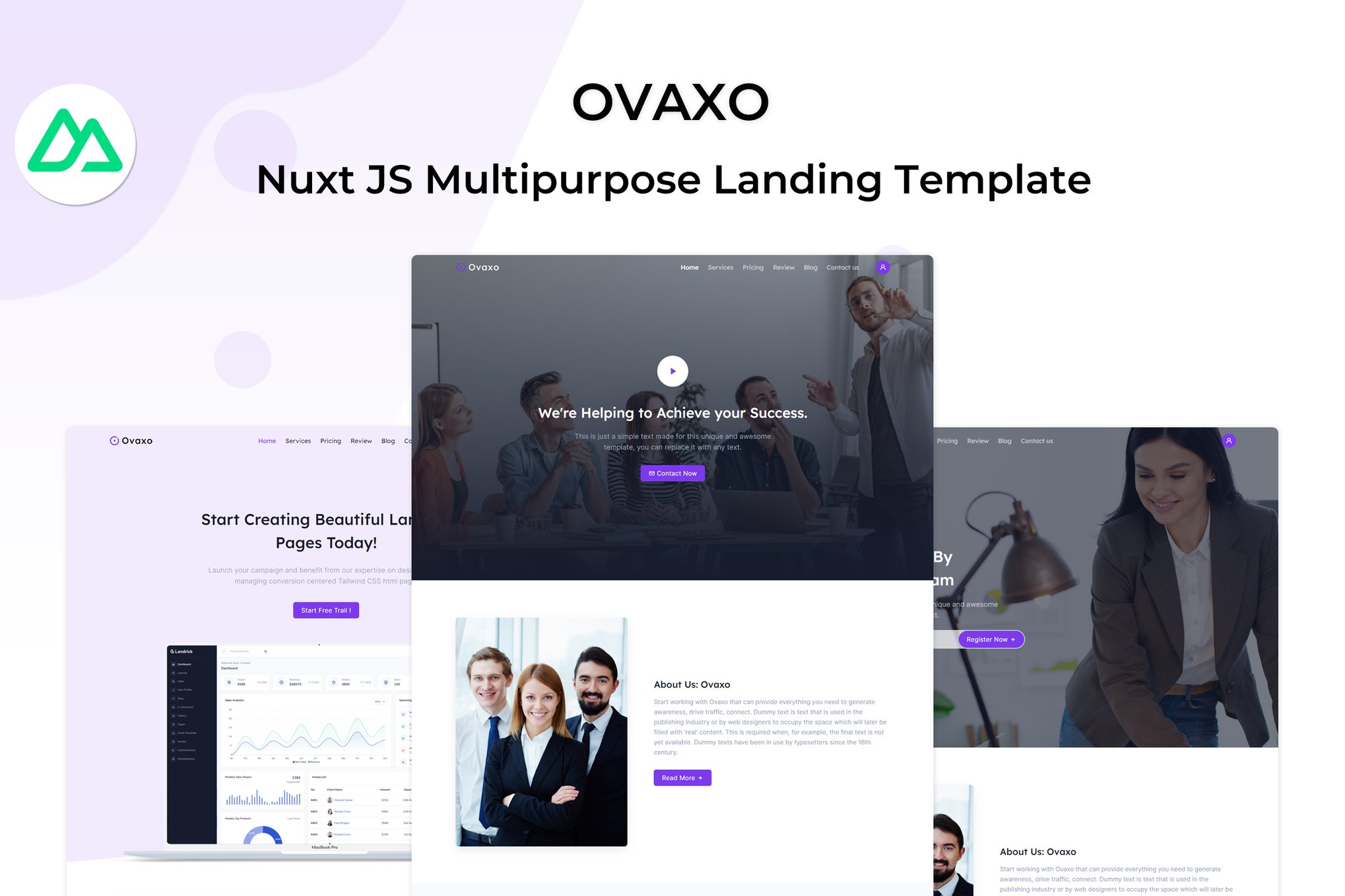 Ovaxo - Nuxt Js Business and Corporate Template