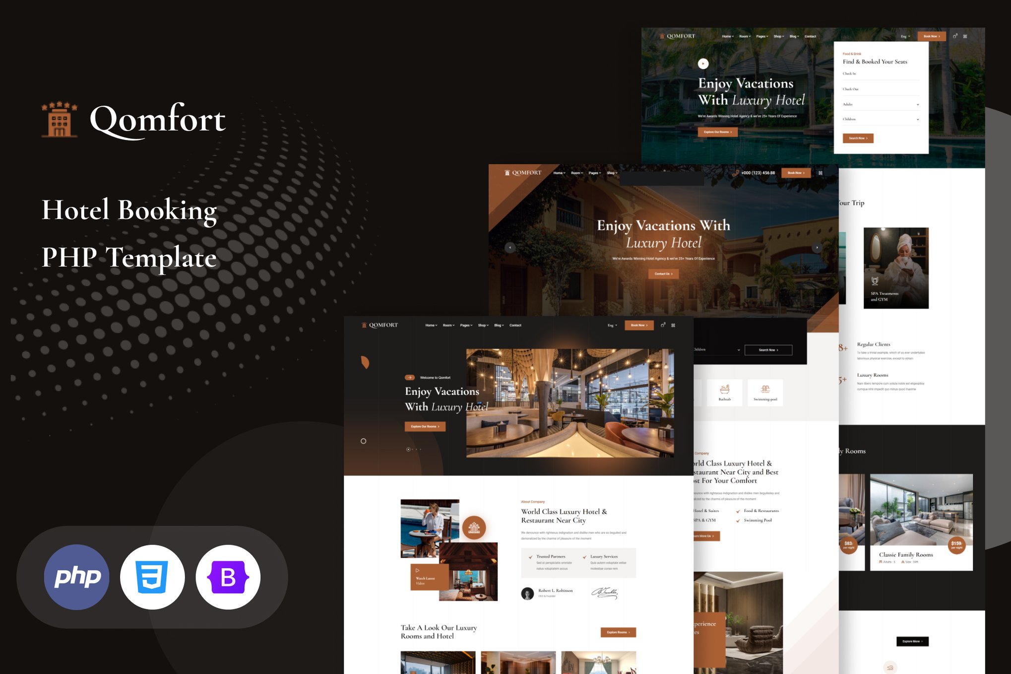 Qomfort - Hotel Booking PHP Template