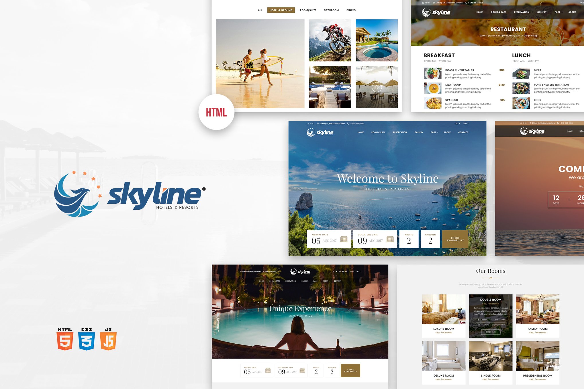 SkyLine - Hotel Booking HTML Template