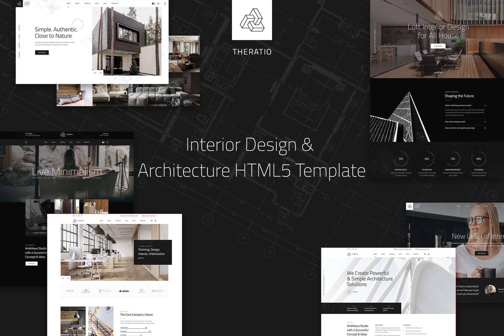 Theratio - Interior Design and Architecture HTML5