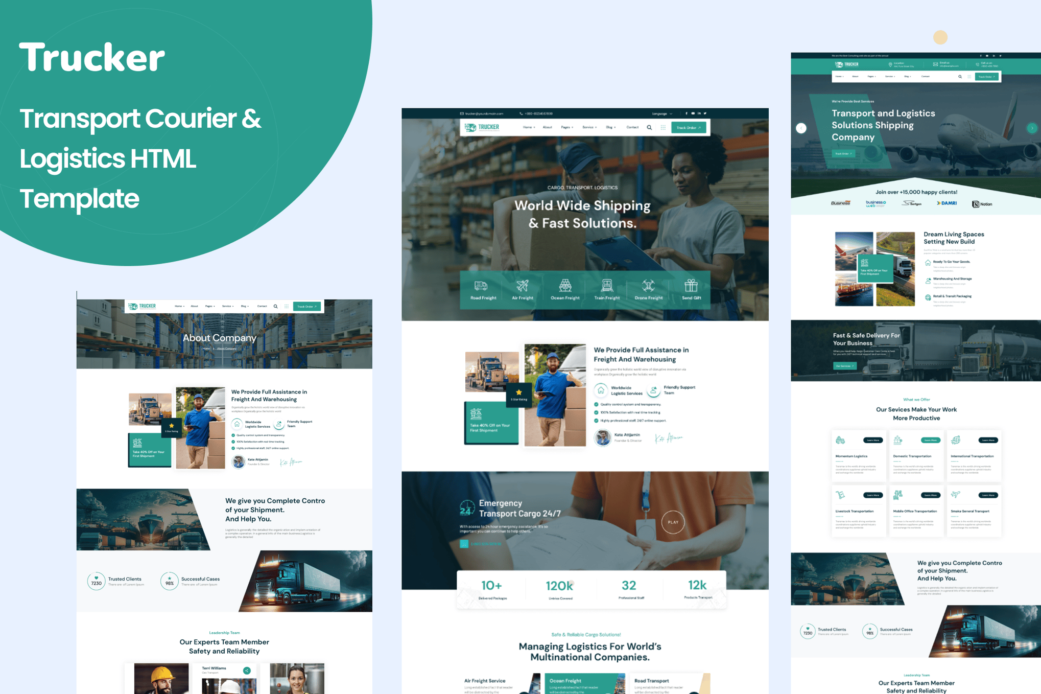 Trucker-Transport Courier Logistics HTML Template