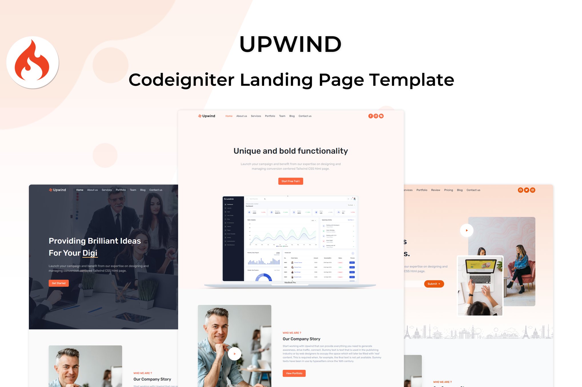 Upwind - Codeigniter Multipurpose Landing Template
