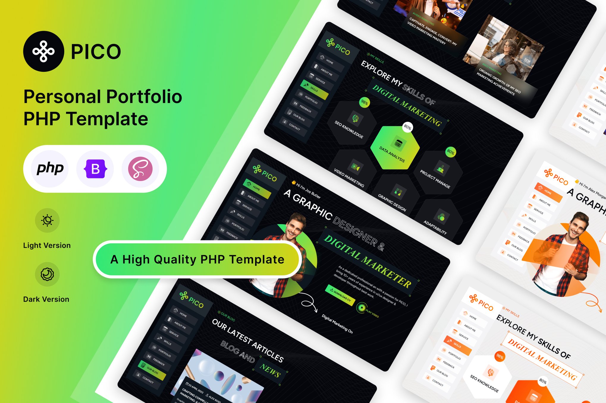 Pico- PHP Personal Portfolio Template